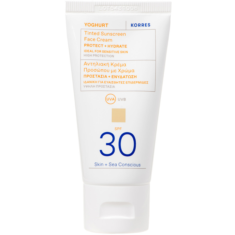 KORRES Yoghurt Tinted Sunscreen Face Cream SPF 30 (50 ml) | Hemle